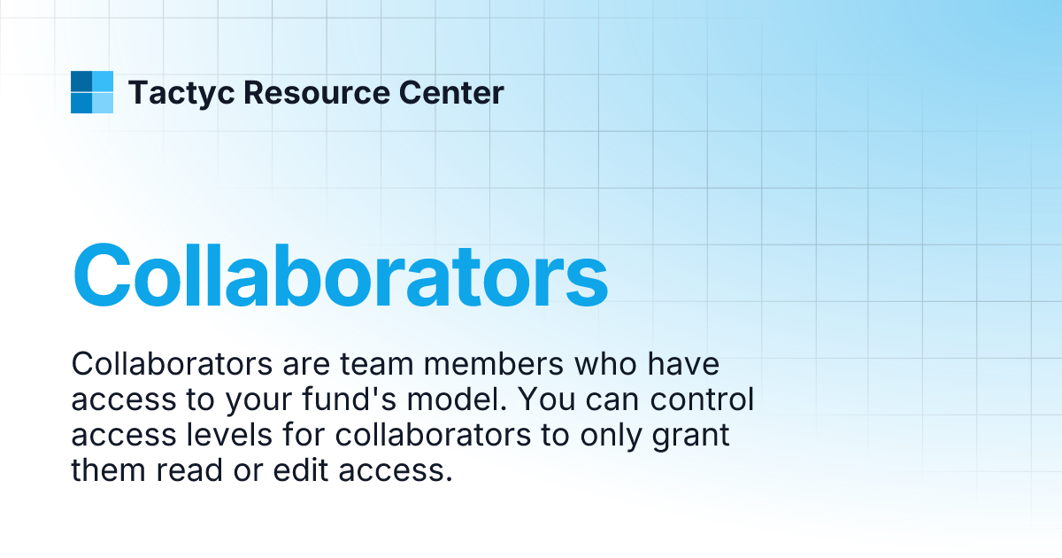 Collaborators | Tactyc Resource Center