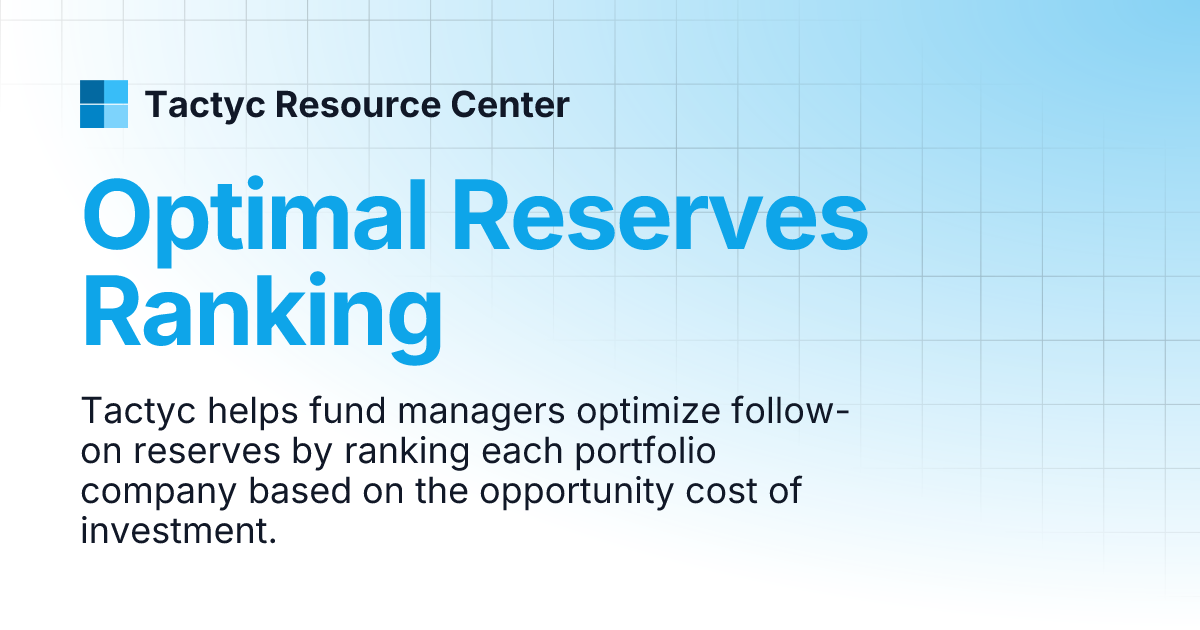 Optimal Reserves Ranking | Tactyc Resource Center
